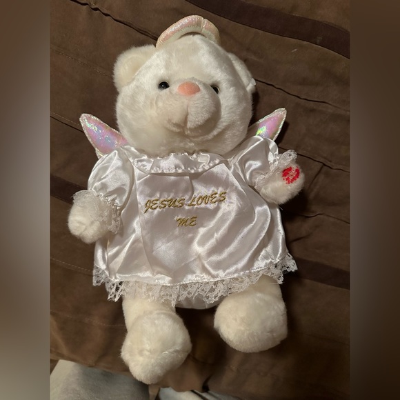 Goffa | Toys | Vintage Goffa Angel Jesus Loves Me White Teddy Bear ...